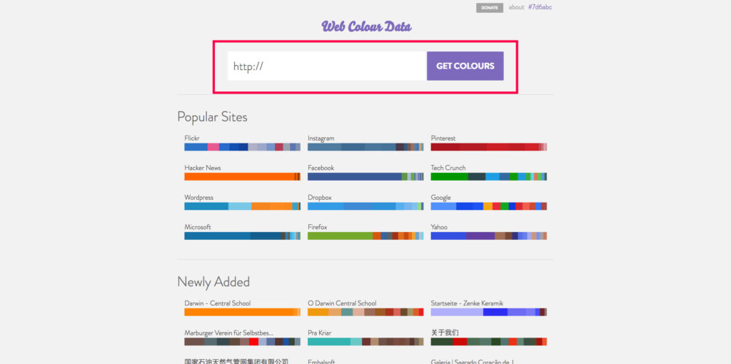 デザインの配色の参考や勉強に。HPのカラーパレットが簡単にわかるツール「Web Colour Data」